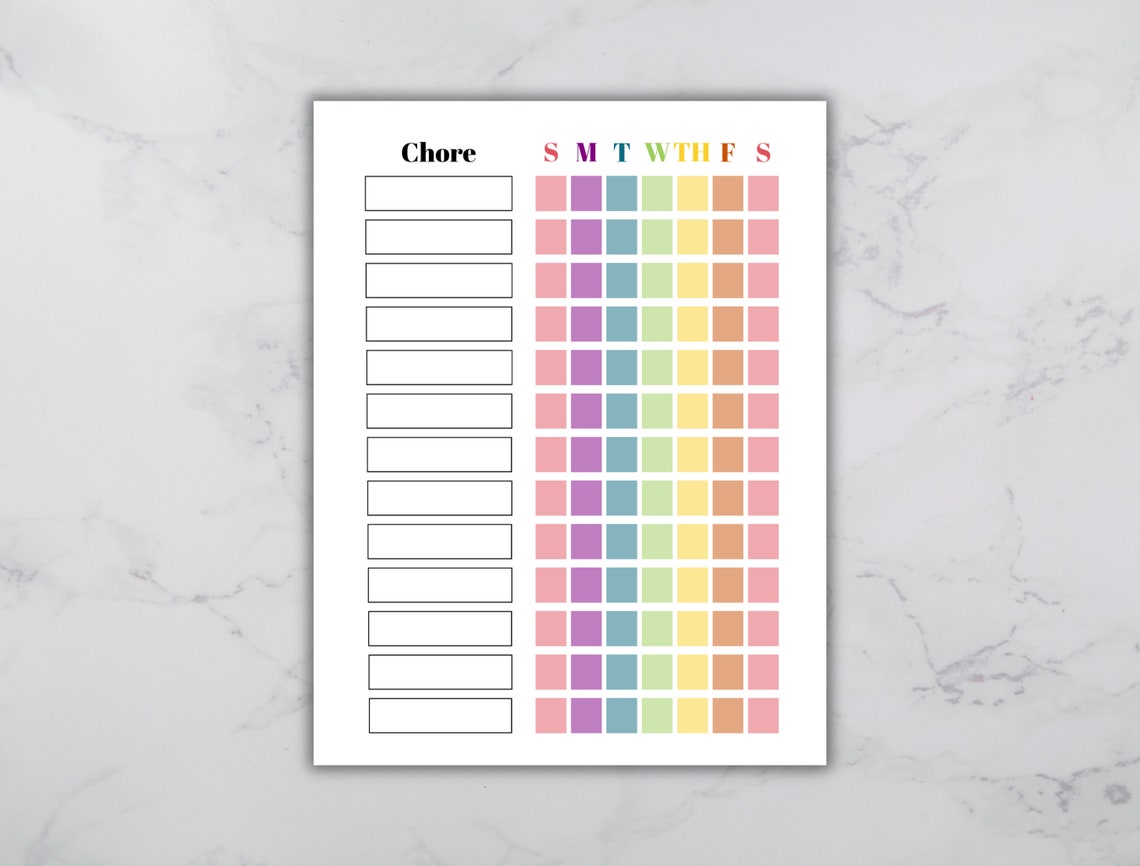 Children's Fillable Checklists Chore List and Daily Routine - Etsy