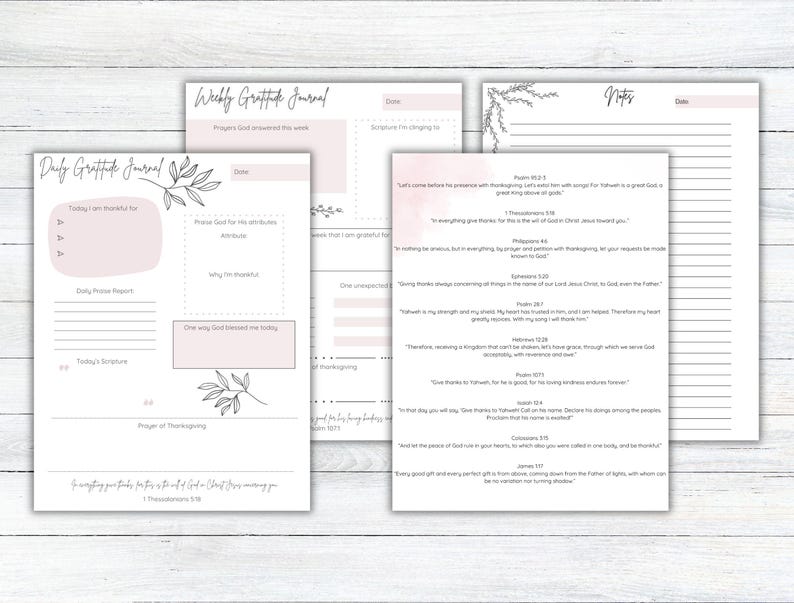 Christian Gratitude Journal Printable - Etsy