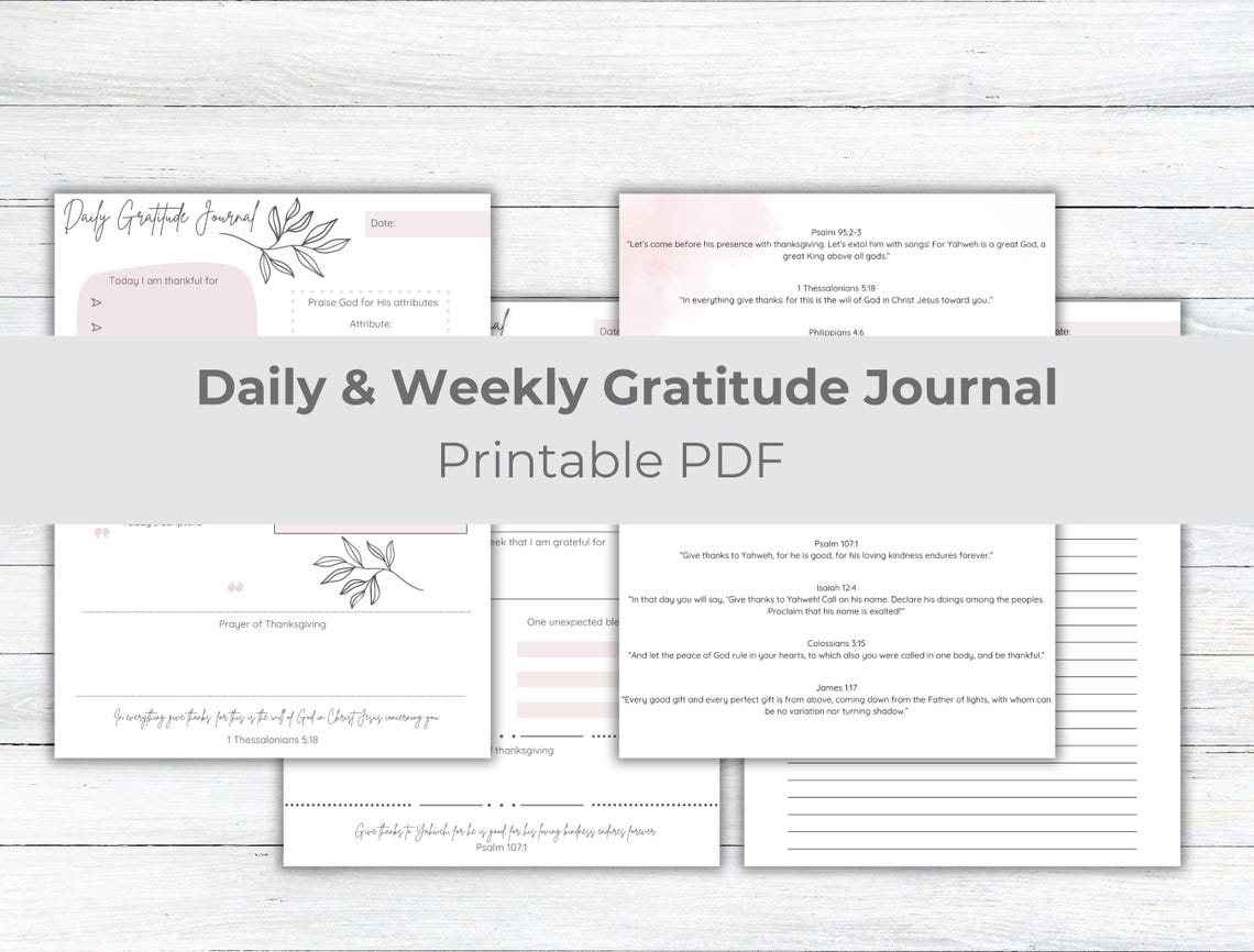 Christian Gratitude Journal Printable - Etsy