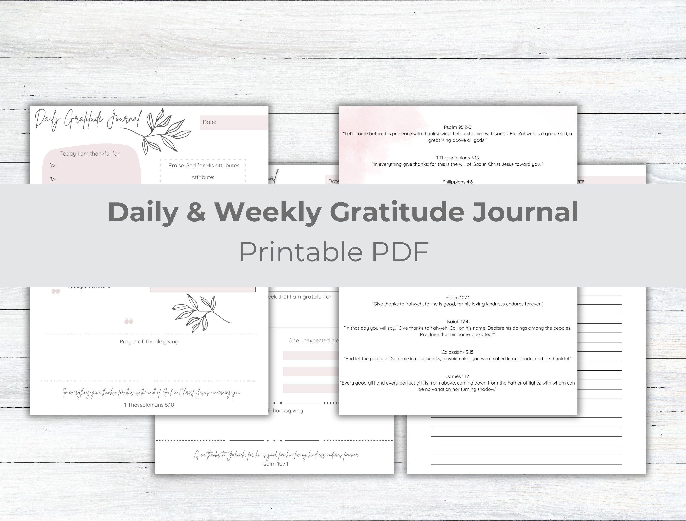 Christian Gratitude Journal Printable - Etsy