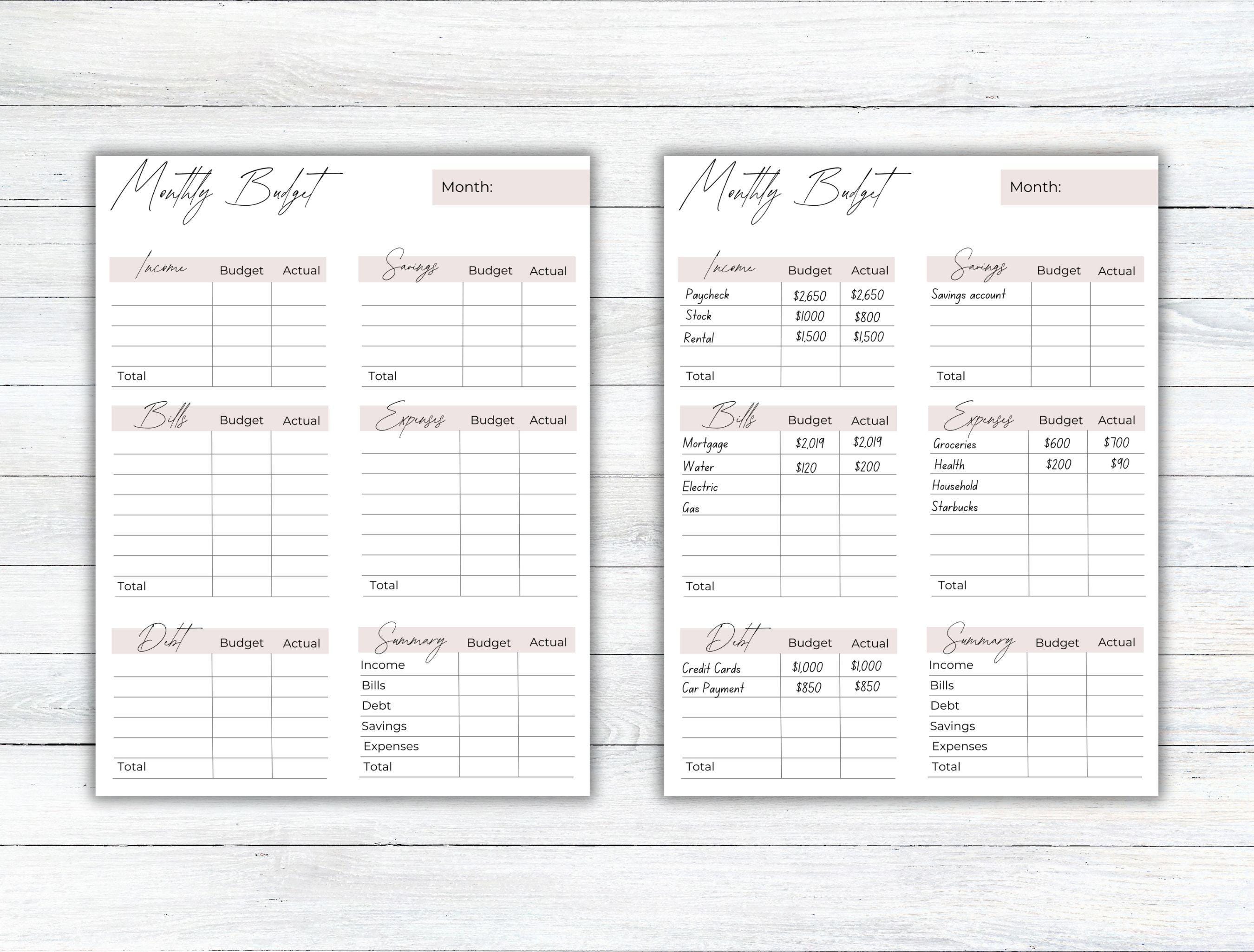 Monthly Budget Planner & Expense Tracker - Etsy