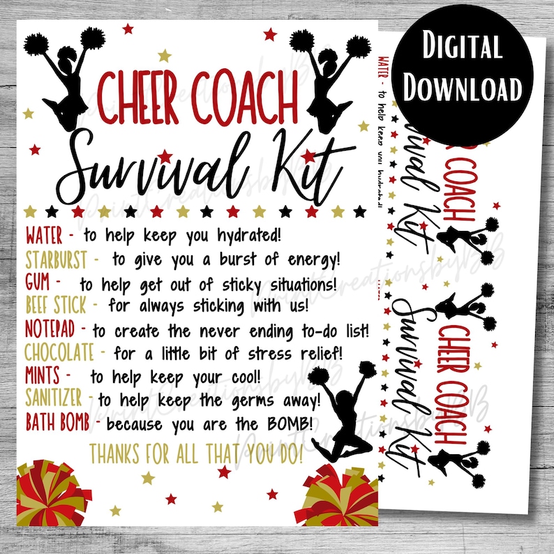 Cheer Coach Survival Kit | Cheer Gifts | Dance Cheer Team Gifts | Treat ...