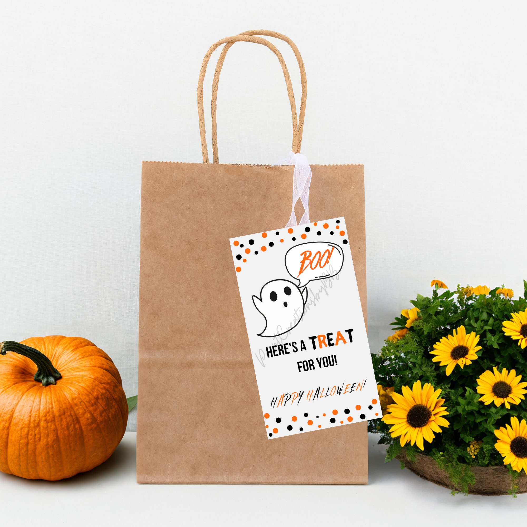 Printable Boo Here's A Treat for You Tag | Happy Halloween Gift Tag - Etsy