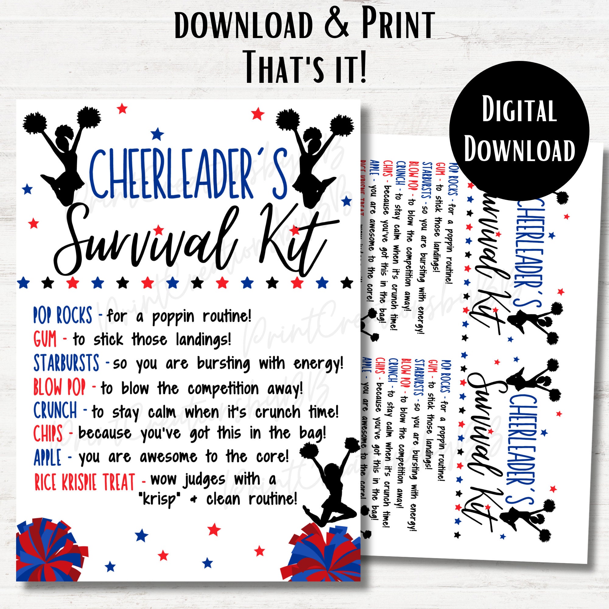 Cheer Survival Kit Cheerleader Gifts Dance Cheer Team Gifts Treat Bags ...