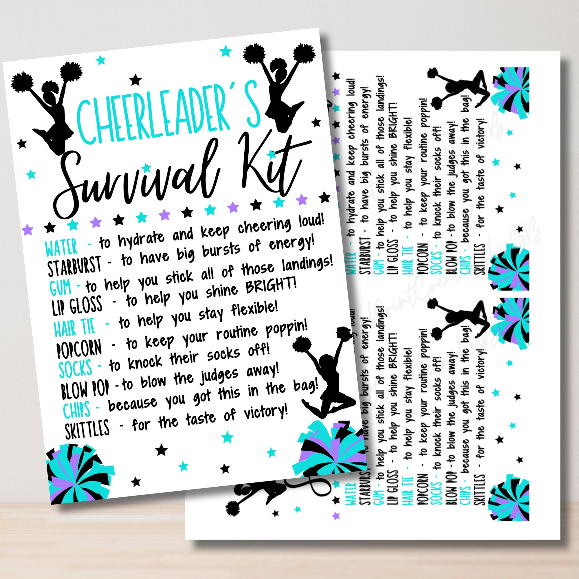 Cheer Survival Kit Cheerleader Gifts Dance Cheer Team Gifts Treat Bags ...