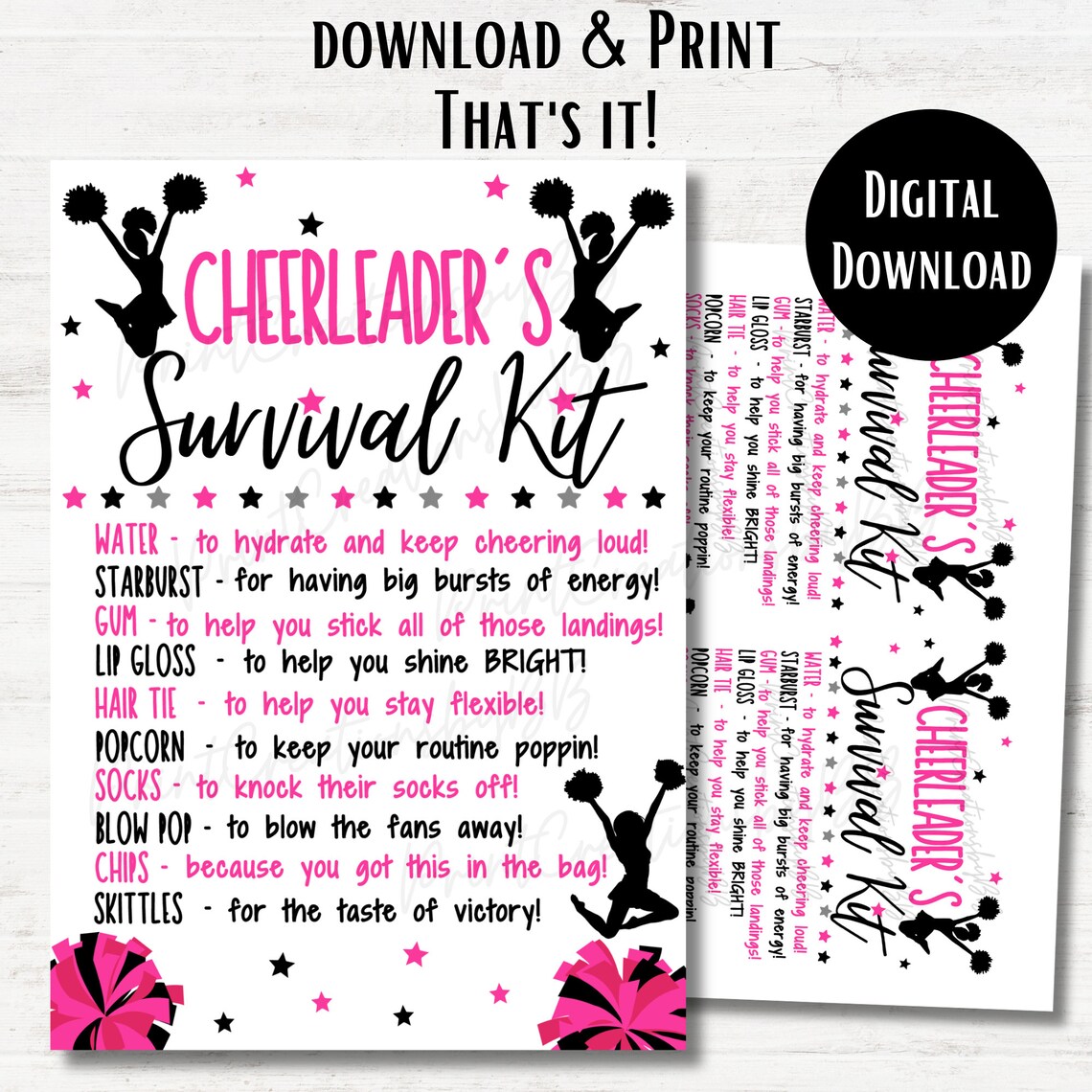 Cheer Survival Kit Cheerleader Gifts Dance Cheer Team Gifts Treat Bags ...