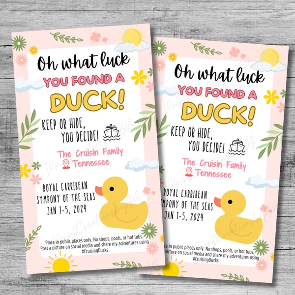 Cruise Duck Tags - Etsy