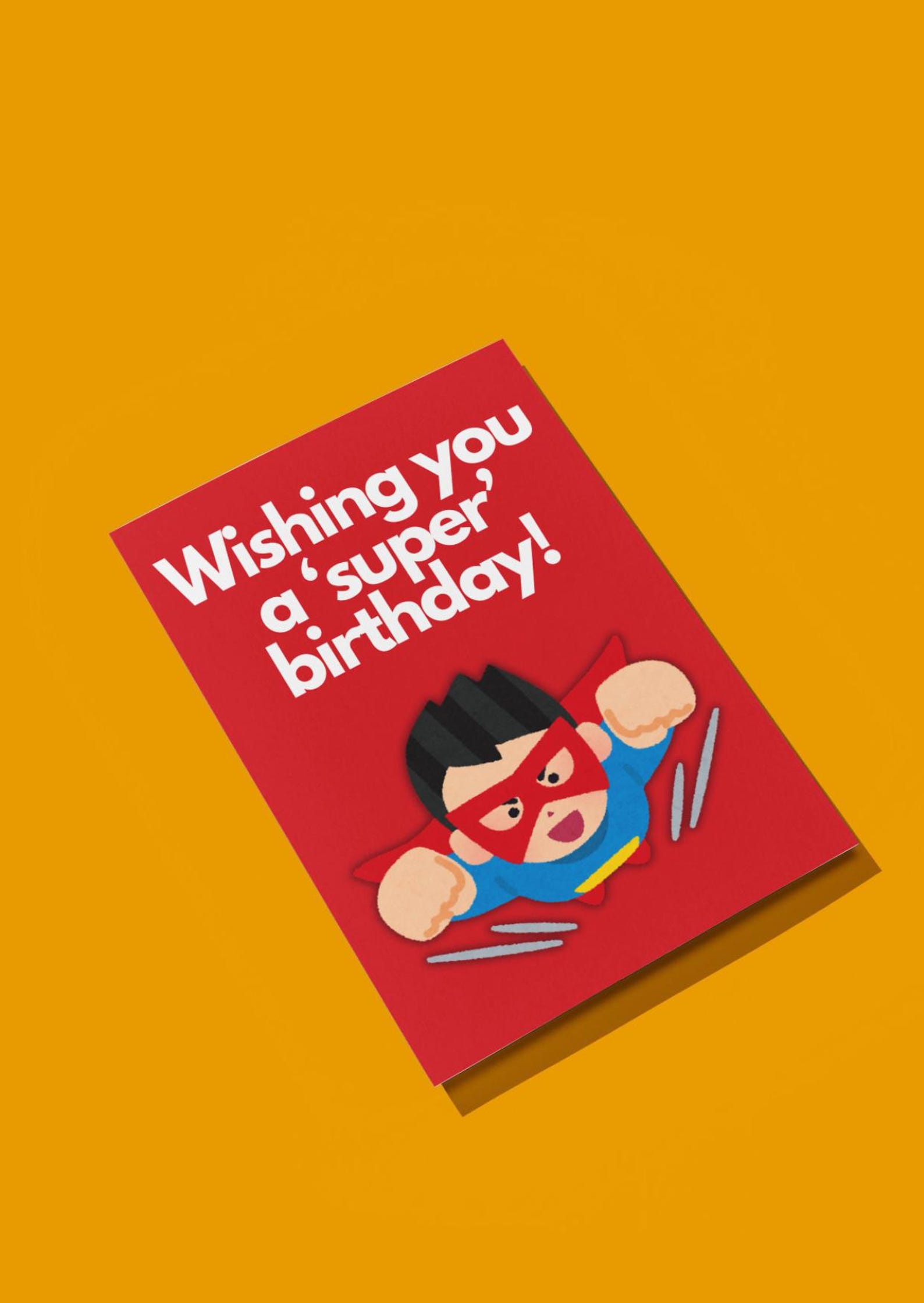 Superhero Birthday Card, Birthday Superhero Card, Instant Download ...