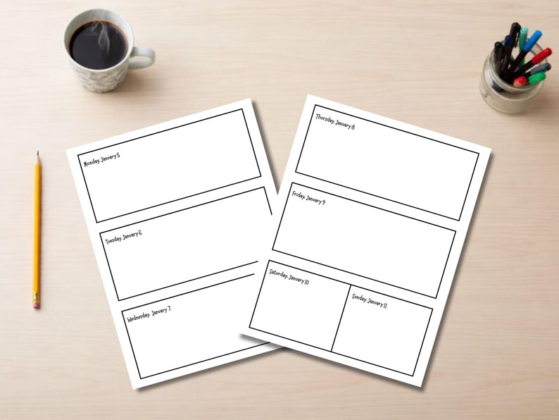 2026 Weekly Printable Planner Pages - Etsy