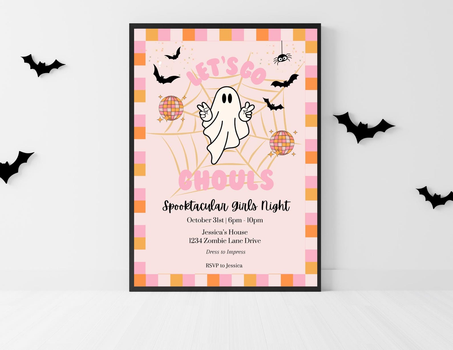 Editable Let's Go Ghouls Party Invitation Template, Printable Halloween ...
