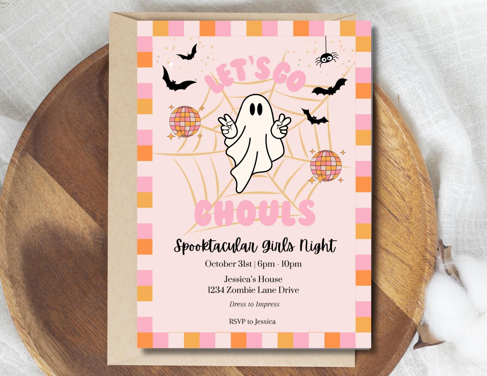 Editable Let's Go Ghouls Party Invitation Template, Printable Halloween ...