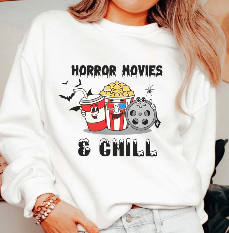Horror Movies and Chill, Horror Movies Png, Funny Halloween Png ...