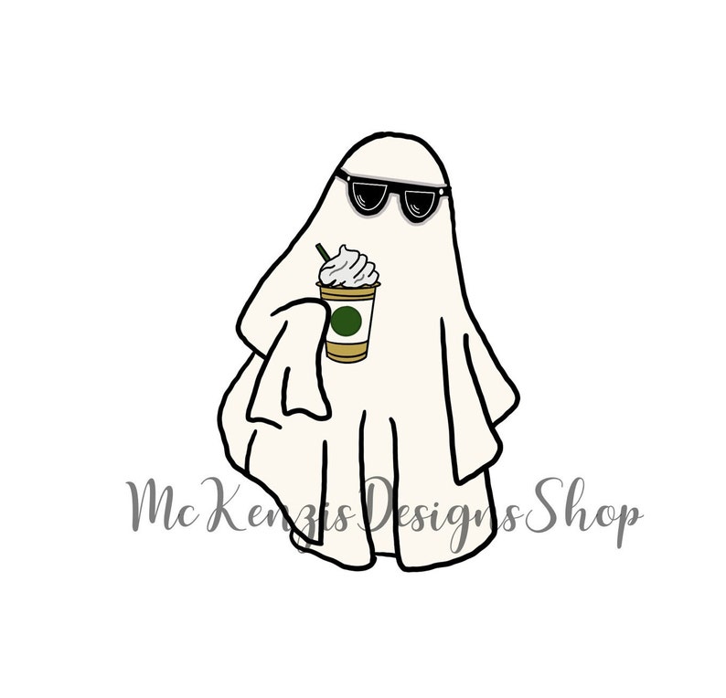 Cute Ghost Drinking Coffee Png, Ghost Ice Coffee Png, Halloween Ghost ...