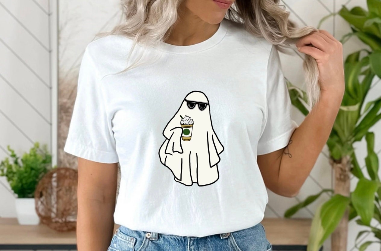 Cute Ghost Drinking Coffee Png, Ghost Ice Coffee Png, Halloween Ghost ...