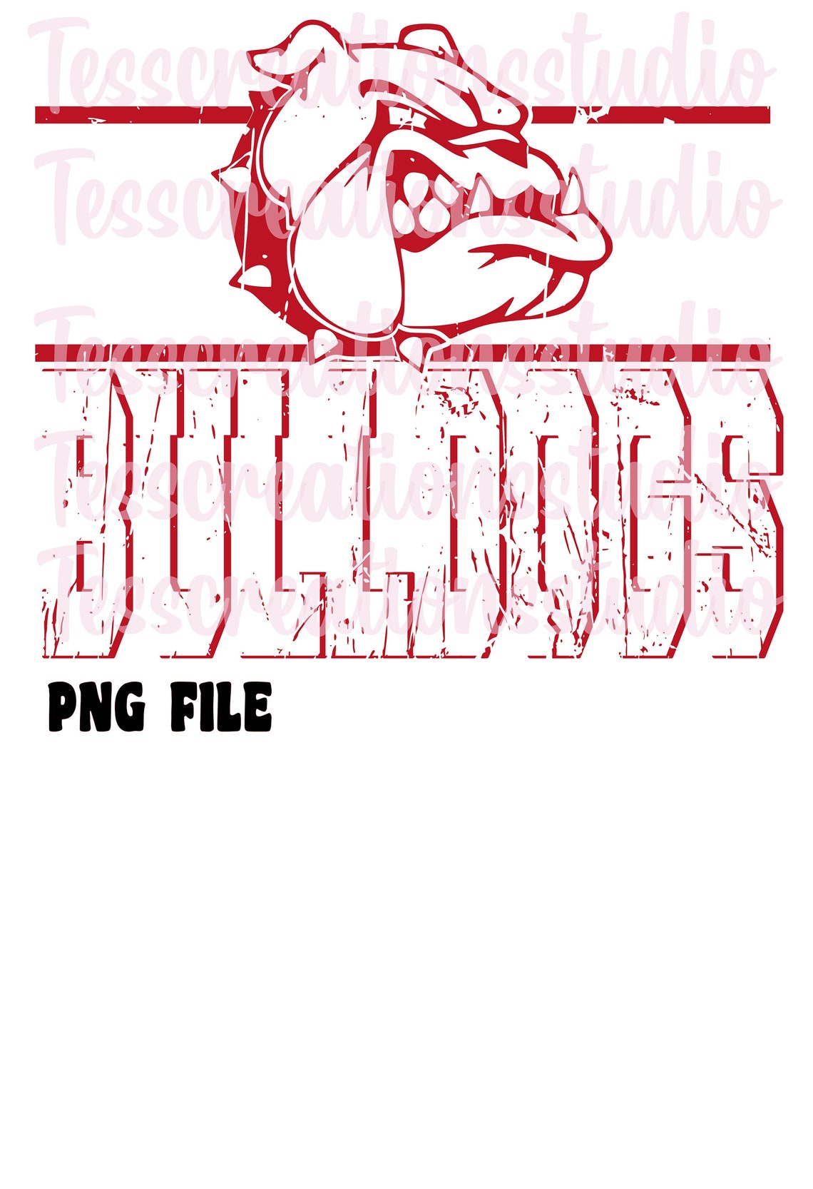 Distressed Bulldog RED and WHITE Mascot Red and White, Bulldogs ...