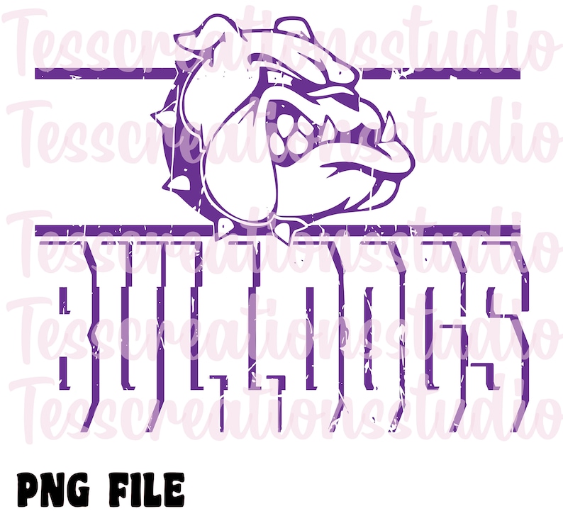 Purple White Vintage Bulldog, Bulldogs, Mascot, Vintage Distressed - Etsy