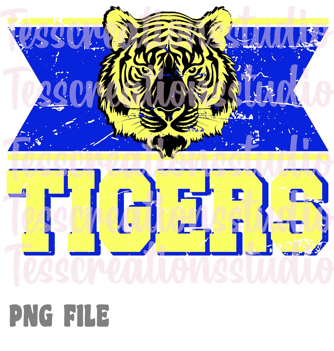 Tigers, Yellow and Blue Tigers, Vintage Tigers, Distressed Tigers ...