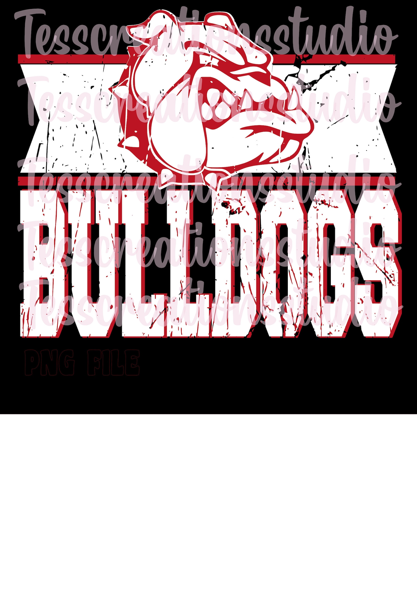 Distressed Bulldog RED and WHITE Mascot Red and White, Bulldogs ...