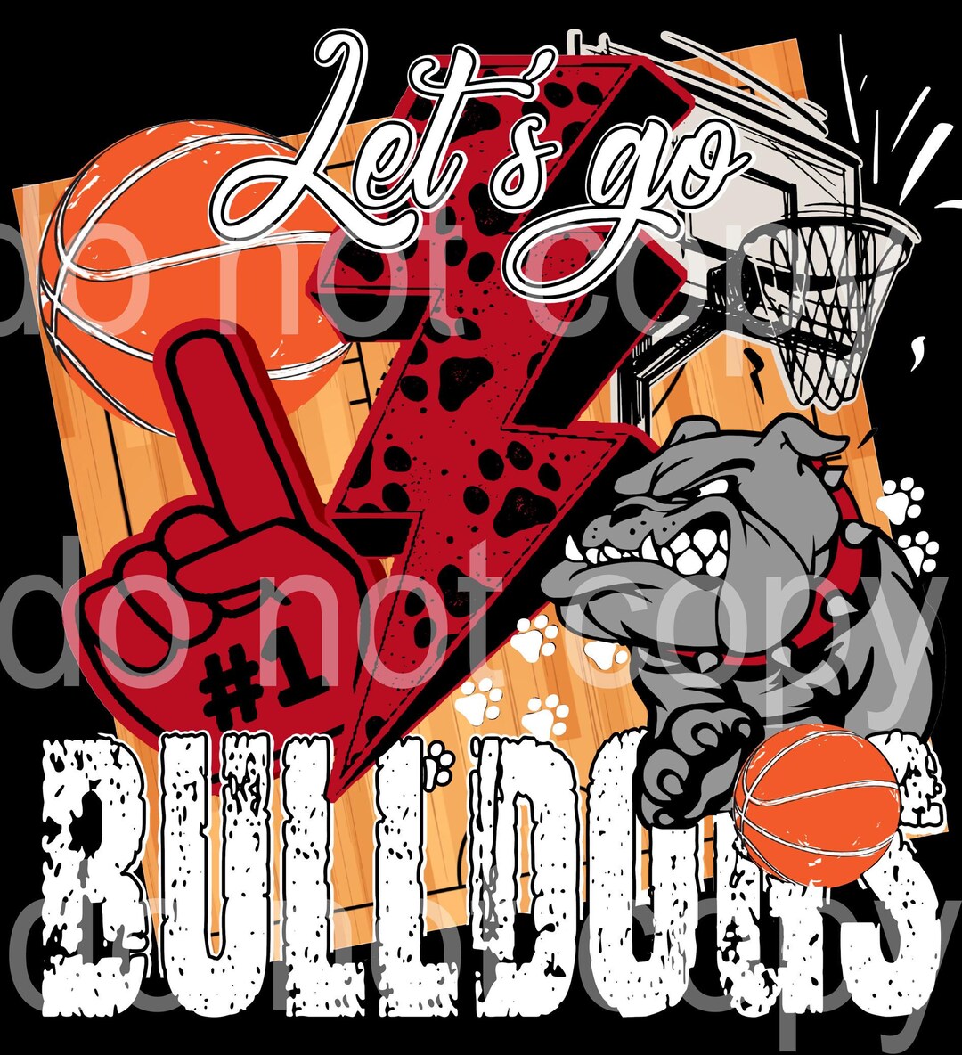 Bulldogs Basketball, Red Black and White, Let's Go Bulldogs - Etsy