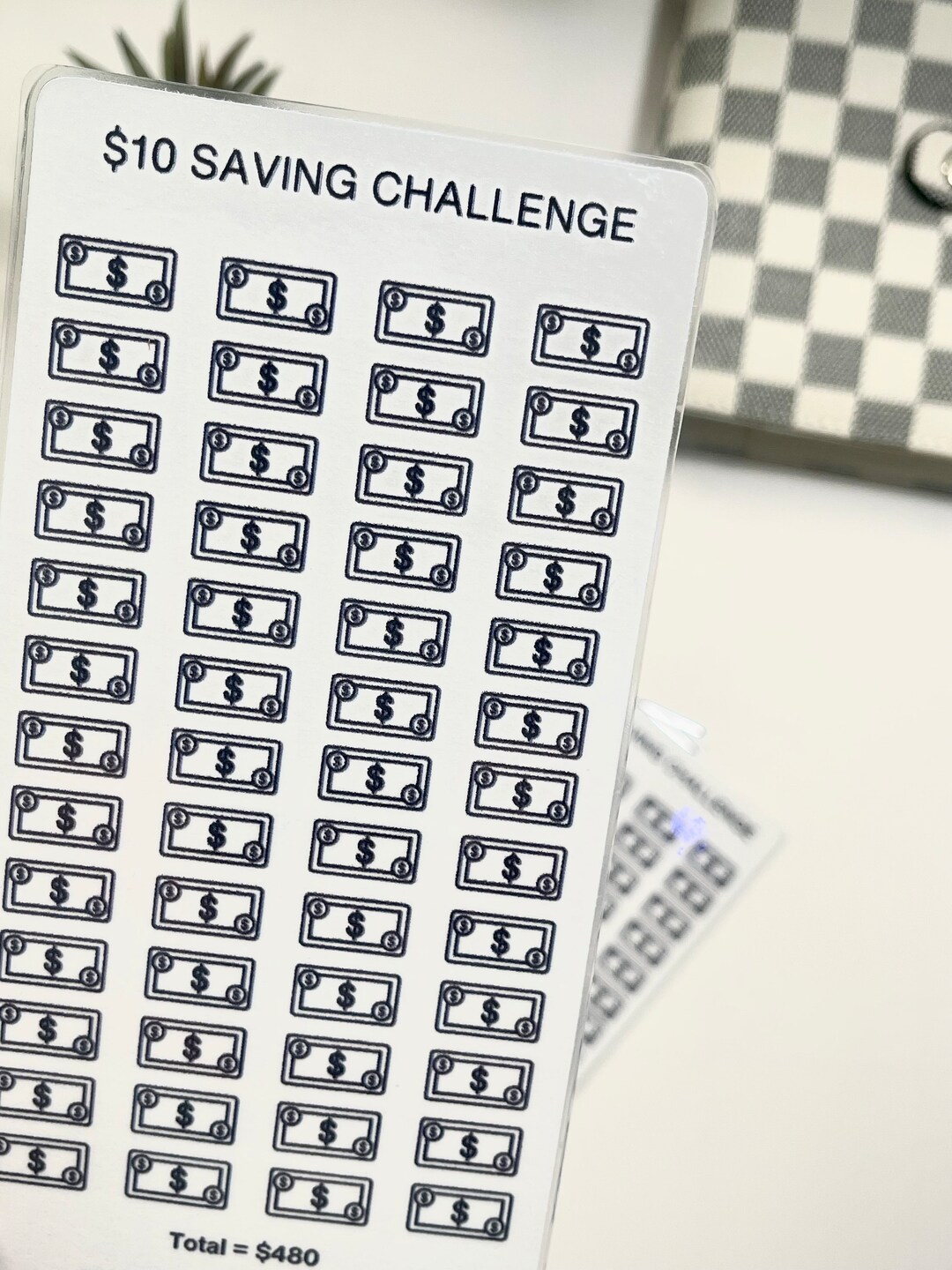 10 Dollar Savings Challenge Laminated Tracker Cash - Etsy