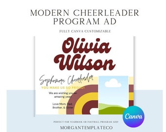 Personalized Template Senior Yearbook Program Ad Full Half Quarter Page ...