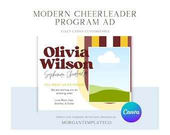 Personalized Template Senior Yearbook Program Ad Full Half Quarter Page ...