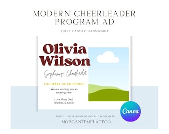 Personalized Template Senior Yearbook Program Ad Full Half Quarter Page ...