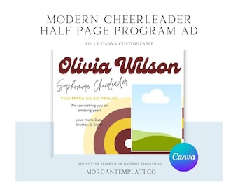 Personalized Template Senior Yearbook Program Ad Full Half Quarter Page ...