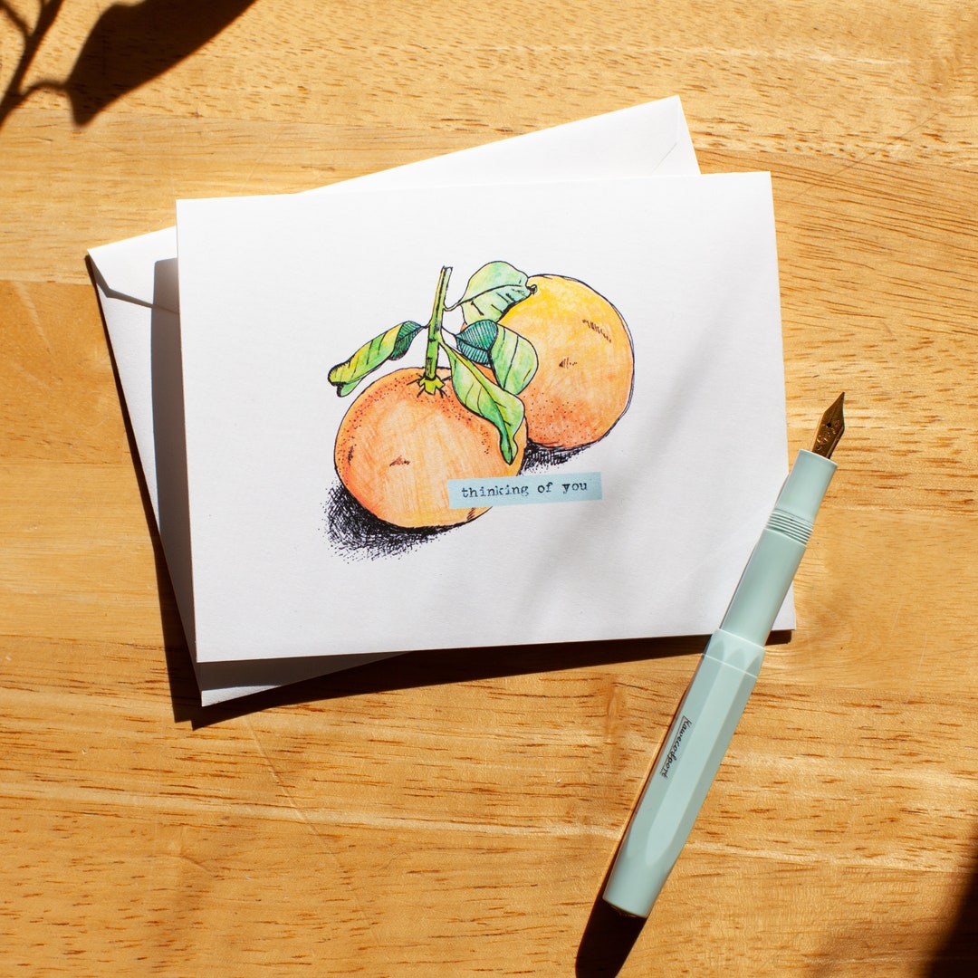 Fresh Orange Note Cards Thinking of You Blank Cards Thank - Etsy