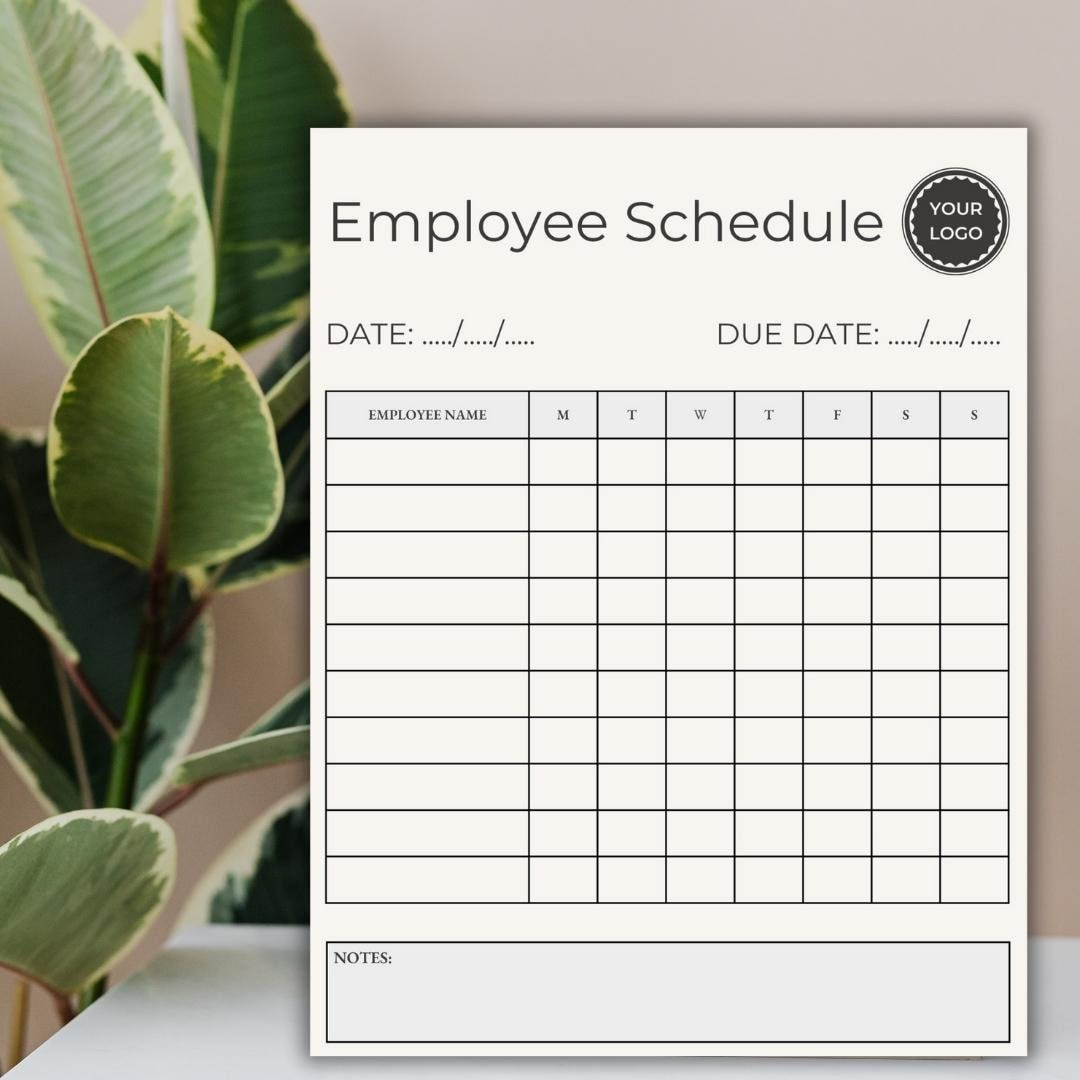 Editable Employee Schedule & Employee Time Sheet Template - Etsy