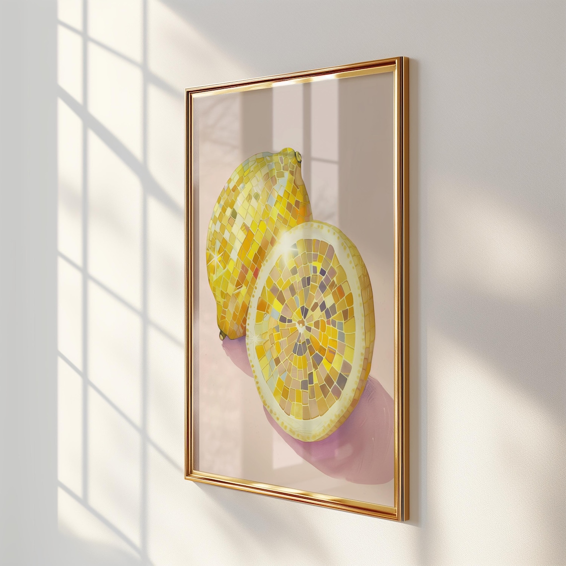 Disco Fruit Print, Lemon Disco Ball Poster, Glam Disco Ball Lemon ...