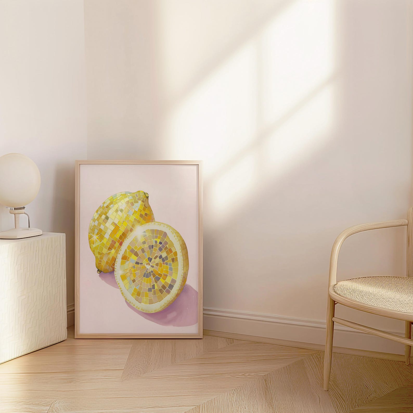 Disco Fruit Print, Lemon Disco Ball Poster, Glam Disco Ball Lemon ...