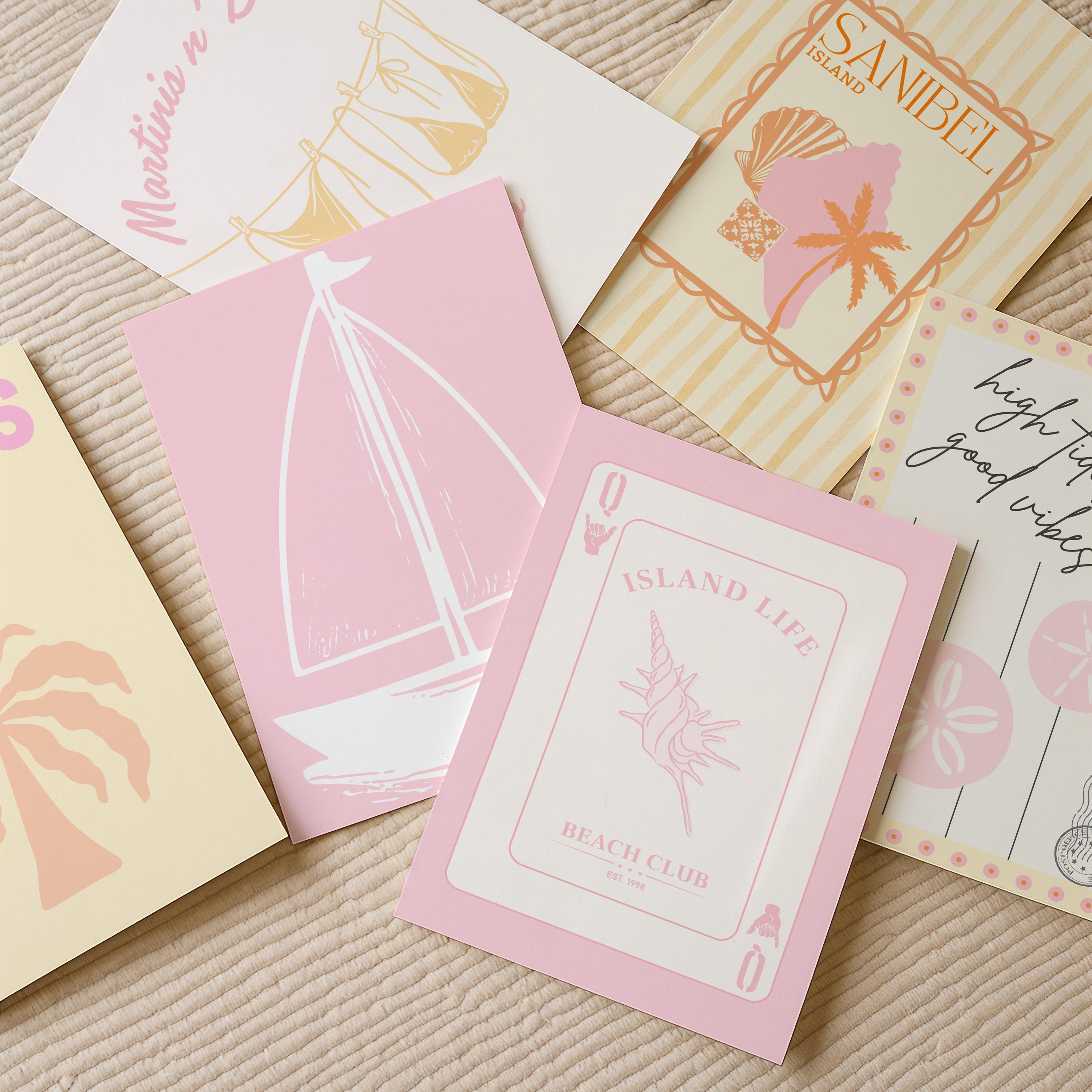 Coastal Vibe 18pc Summer Print Set, La Dolce Vita, Cute Beachy Art ...