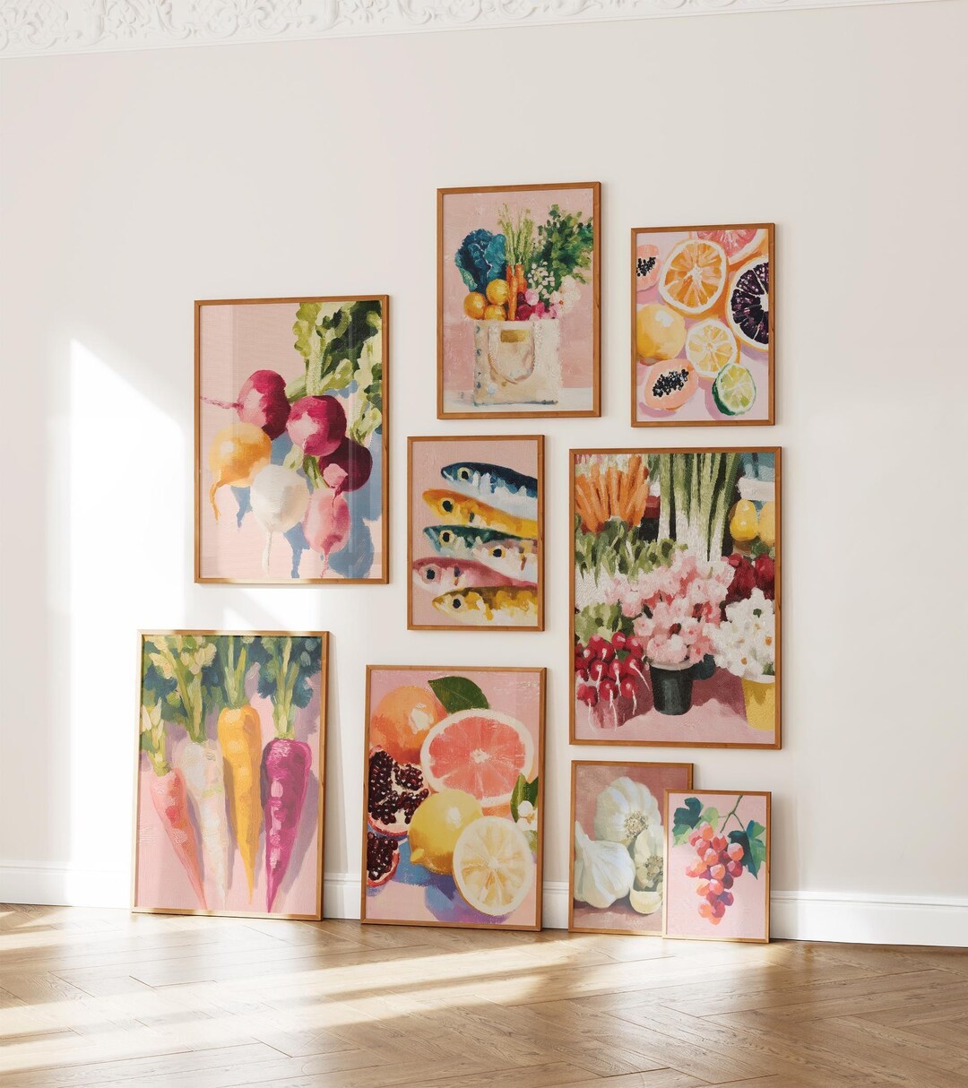 Anthropologie Style Kitchen Wall Art Set, 9 PC Trendy Kitchen Food ...