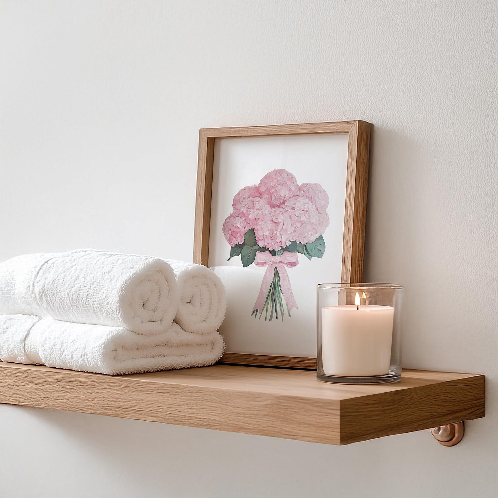 Pink Hydrangea Watercolor Print,watercolor Hydrangea Wall Art,coastal ...
