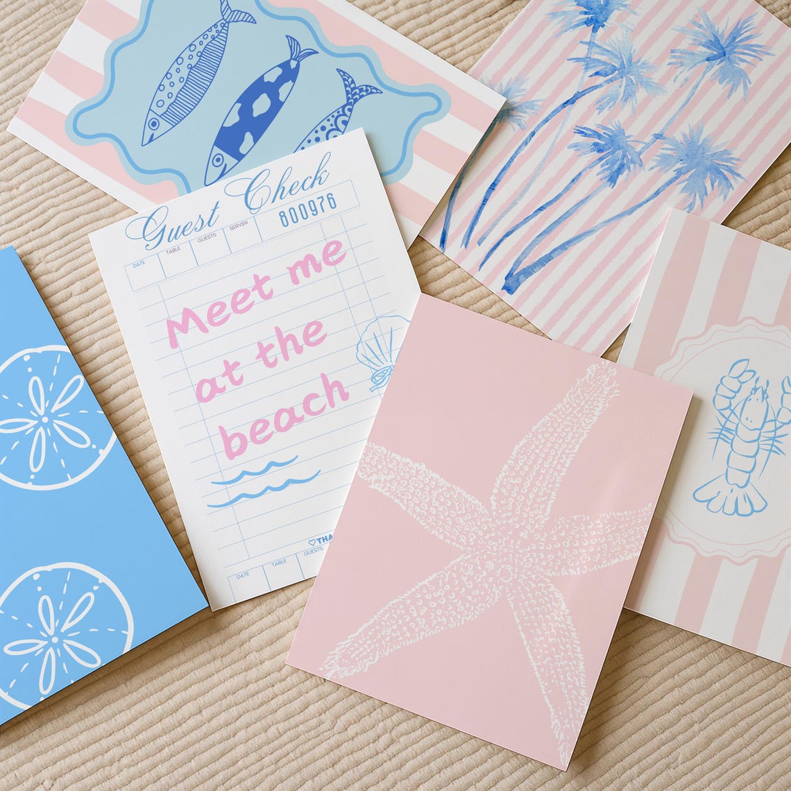 Coastal Vibe Summer Print Set, La Dolce Vita, Cute Beachy Art, 30 ...