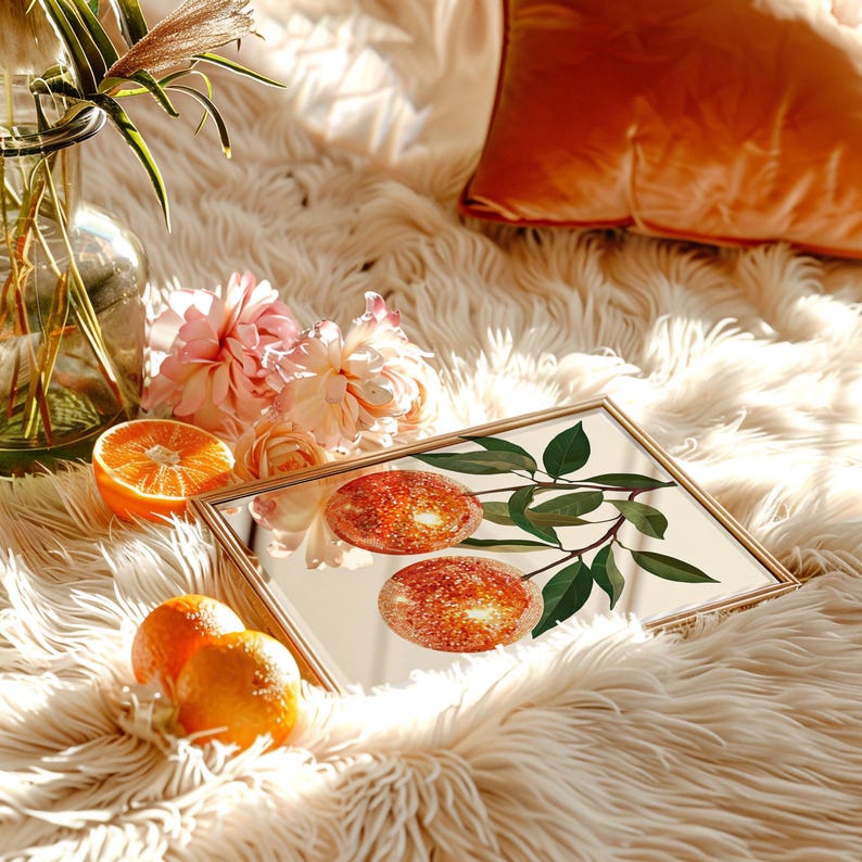 Disco Fruit Print, Disco Orange Poster, Glam Disco Ball Oranges, Preppy ...