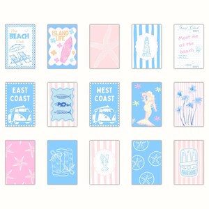 Coastal Vibe Summer Print Set, La Dolce Vita, Cute Beachy Art, 30 ...