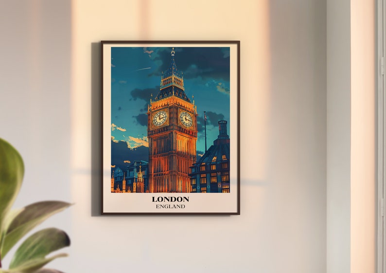 London Poster, Europe, Retro Wall Art, Wall Decor Vintage Print, Uk ...