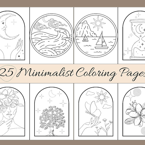 Adult Minimalist Coloring Pages - Etsy