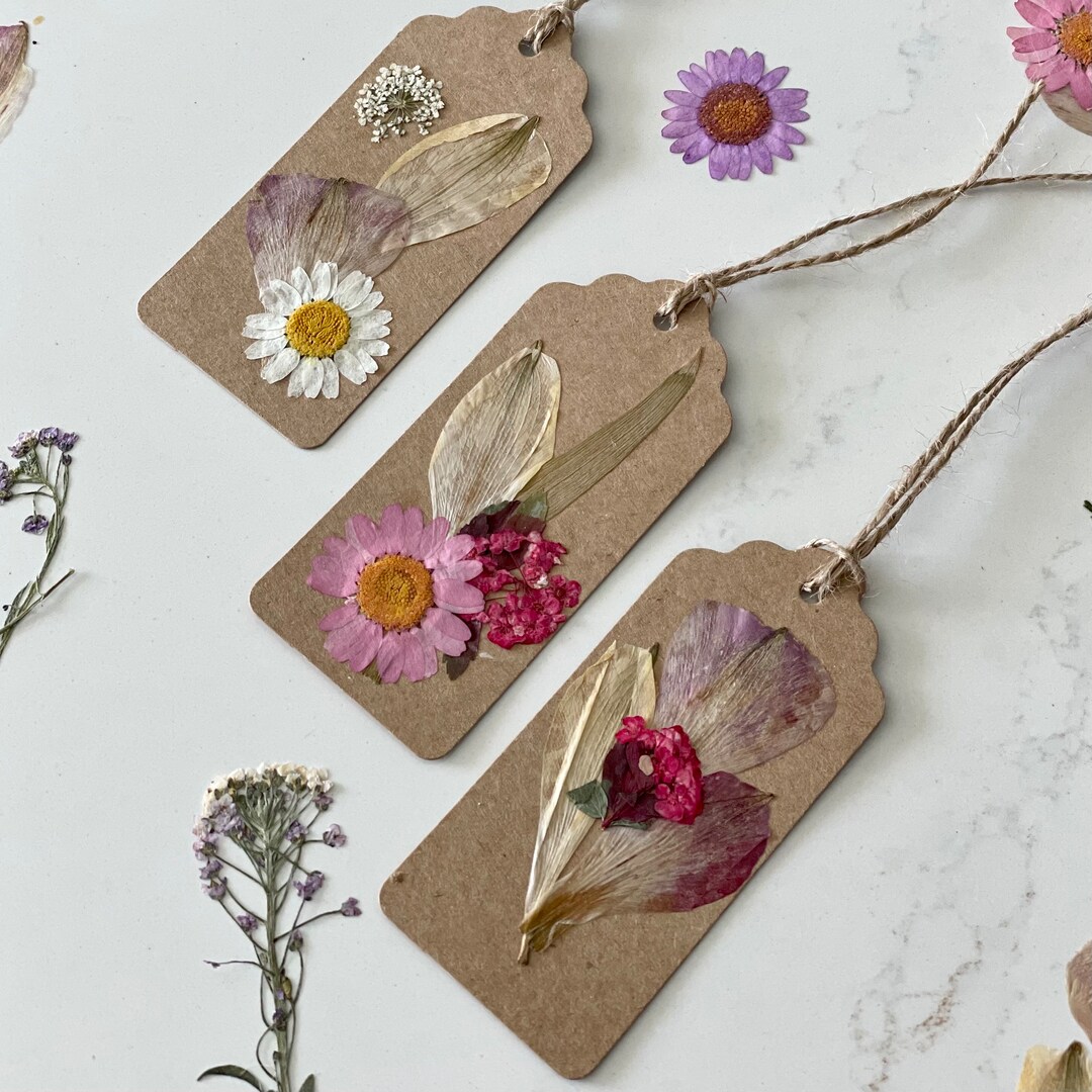 Real Pressed Flower Gift Tags, Real Wildflower Gift Tags, Real Dried ...