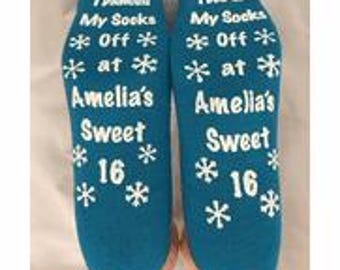 Fuzzy Personalized Sweet 16 Socks Birthday Socks 16th Birthday Gift ...