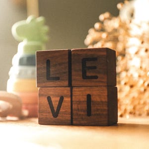 Custom Name Wooden Blocks • Handmade Personalized Blocks on Solid Wood ...