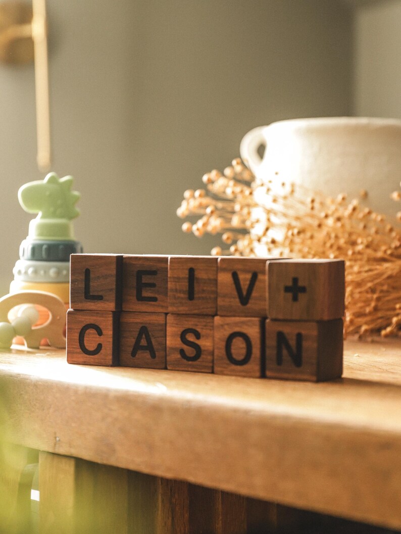 Custom Name Wooden Blocks • Handmade Personalized Blocks on Solid Wood ...