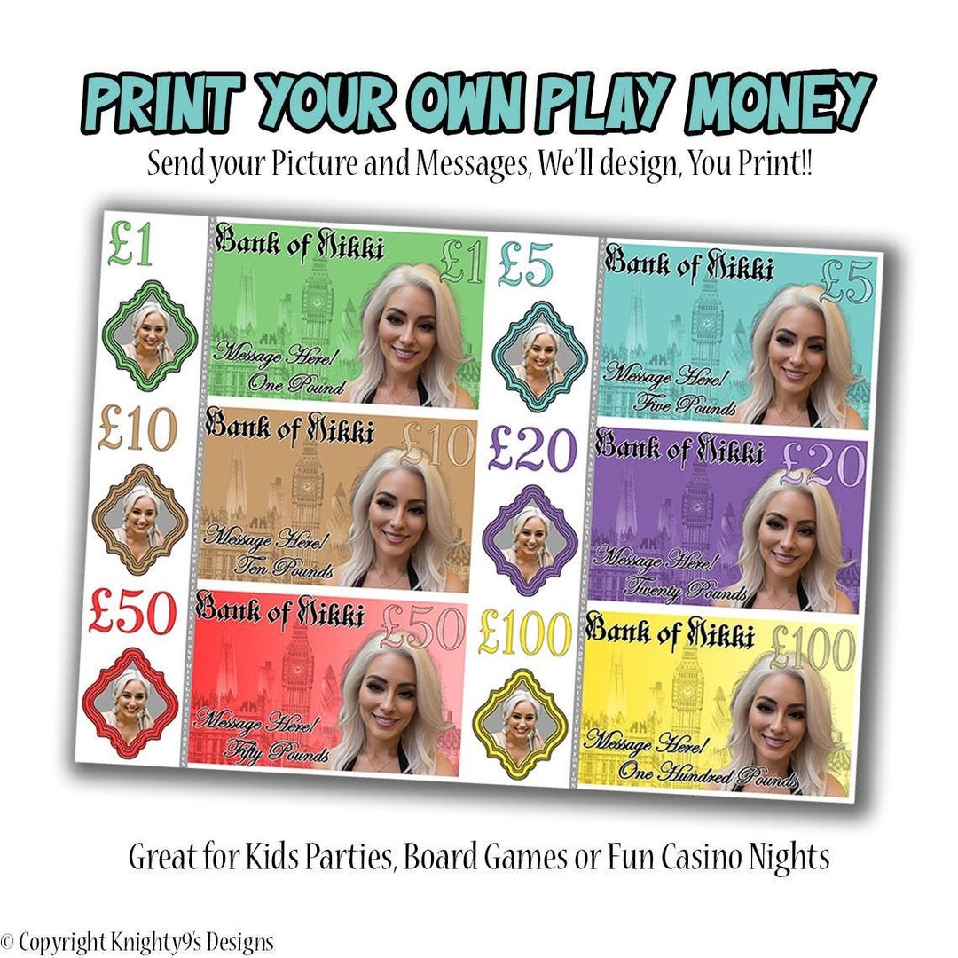 Printable Personalised Fun Money Notes. Printable Fun Bank Notes. Add ...