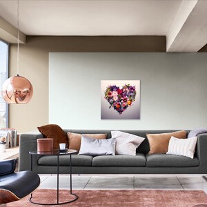 Digital Print Floral Heart Love Print Digital Print Wall Art FH005 - Etsy