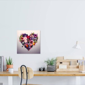 Digital Print Floral Heart Love Print Digital Print Wall Art FH005 - Etsy
