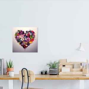 Digital Print Floral Heart Love Print Digital Print Wall Art FH002 - Etsy