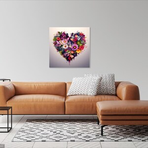 Digital Print Floral Heart Love Print Digital Print Wall Art FH002 - Etsy