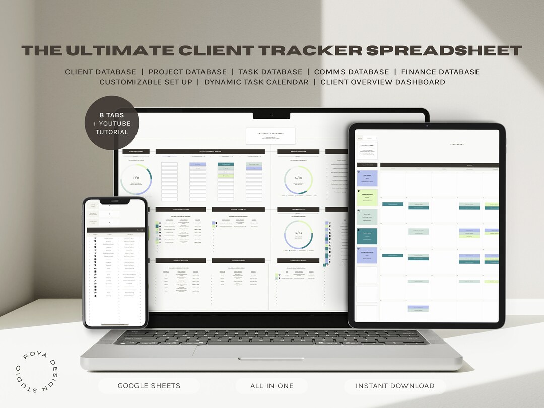 Ultimate Client Tracker Dashboard and Calendar | CRM Small Business ...